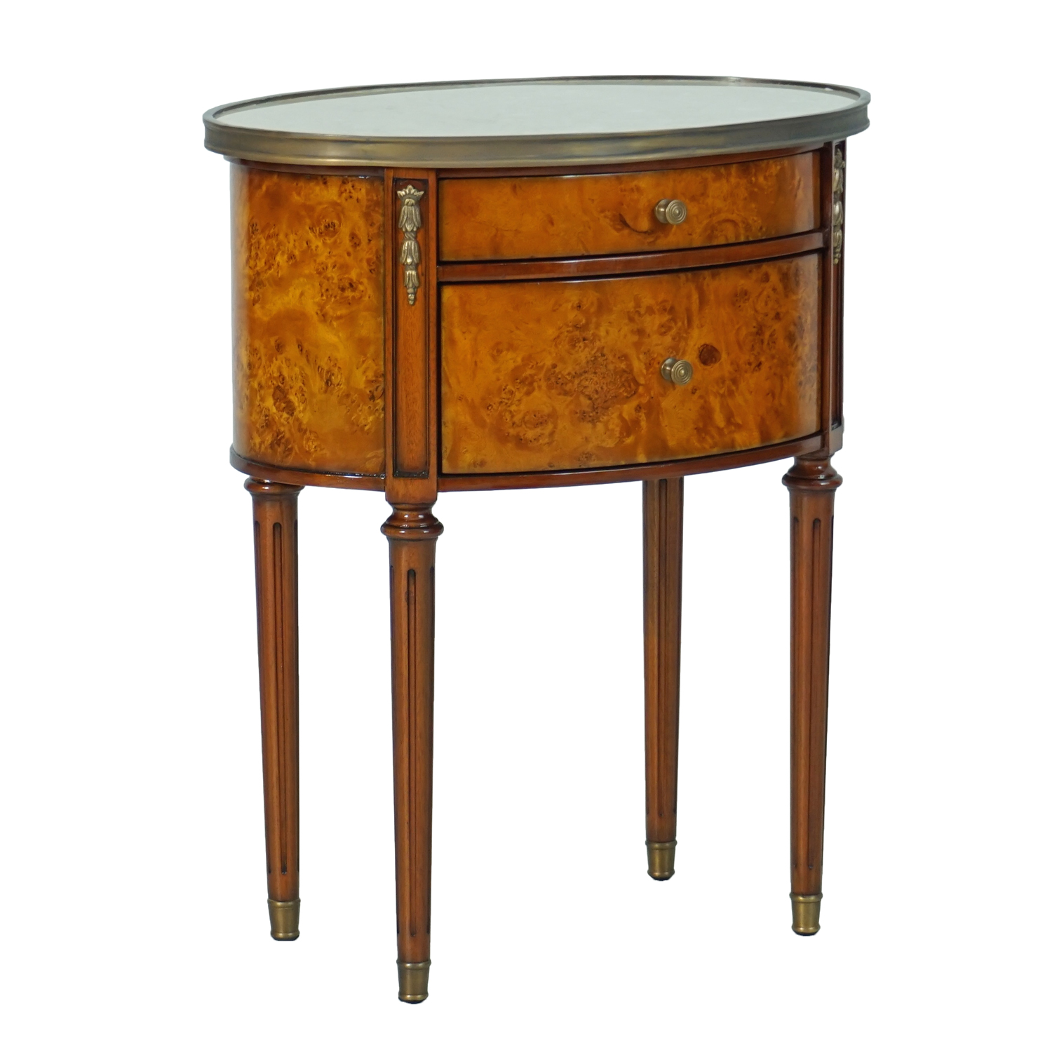 LOUIS XVI OVAL STAND W/MARBLE - Jansen Furniture US